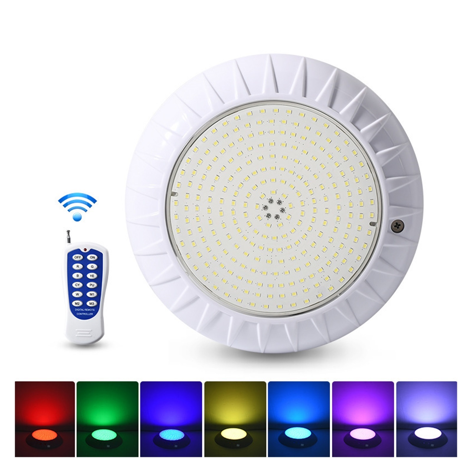 Led Swimming Pool Light Wall-mounted Underwater Light Colorful Remote Control Underwater Pool ...