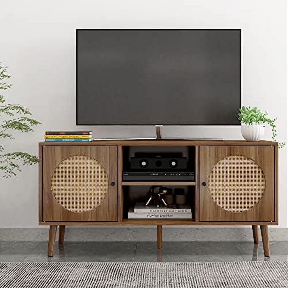 Led TV Stand Cabinet with Doors Mid Century TV Stand 65 inch TV Table ...