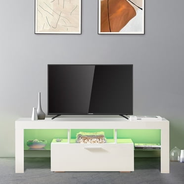Seizeen TV Stand for 30-70 Inch TV, Modern TV Cabinet with Led Lights ...