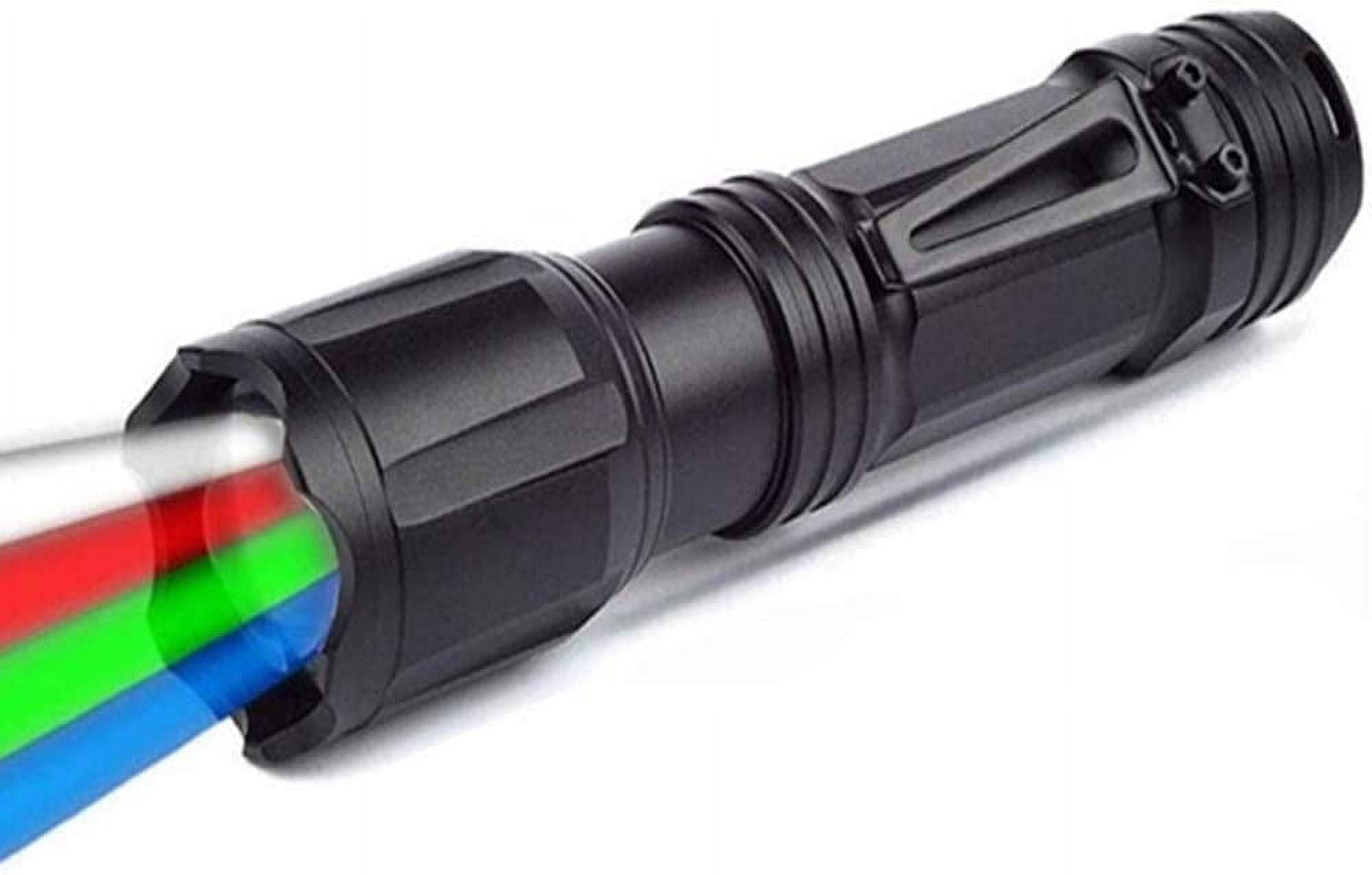Led Tactical Flashlight With Red Green Blue White, 4 Colors In 1 ...