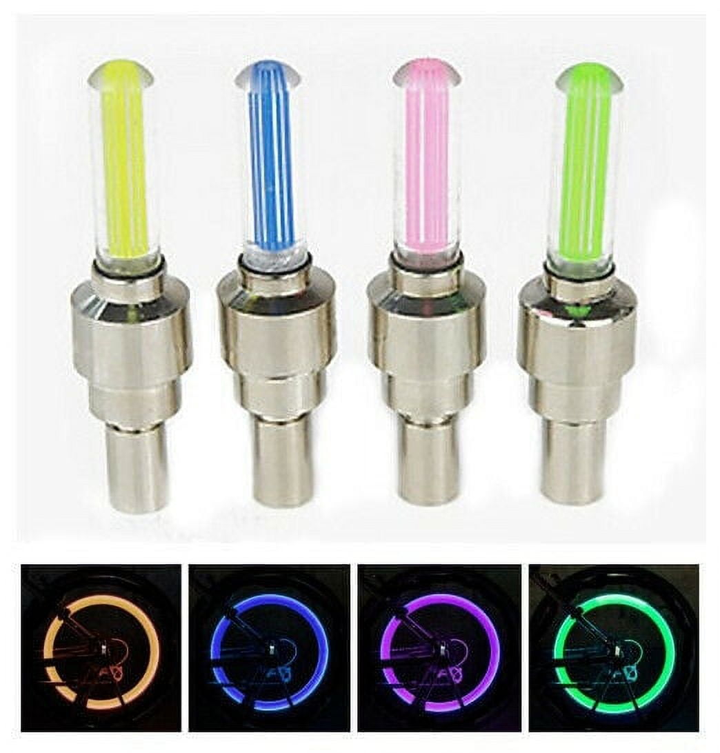Led Tire Wheel Valve Cap Flash Light Waterproof 2 Set for Car, Bike ...