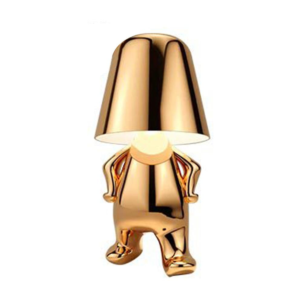 Led Touch Table Lamp Nordic Themed Warm Light Little Golden Man Night ...