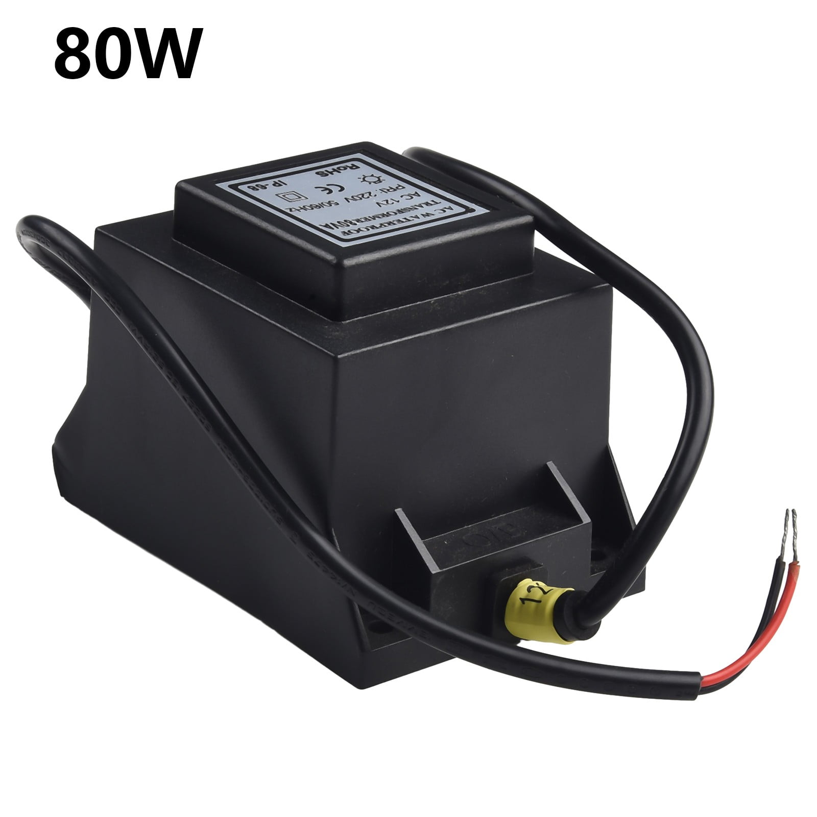 LED Transformer 12V Power Supply AC/AC 5-80W Outdoor Power Supply ...