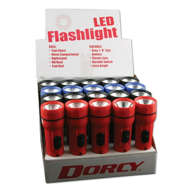 DORCY LED Utility Flashlight 1 D Battery (Sold Separately) Assorted ...