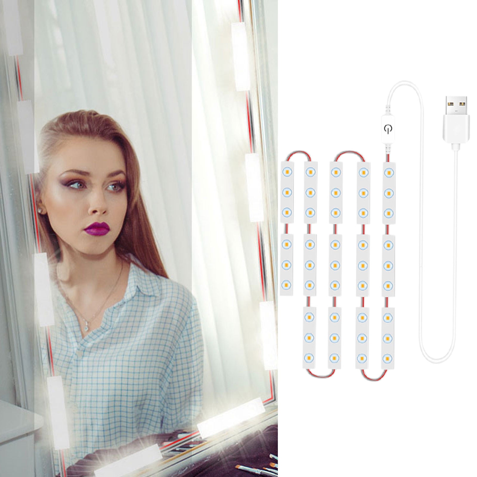 Led Vanity Mirror Lights, Dimmable Strip Lights, Vanity Makeup Lighting ...
