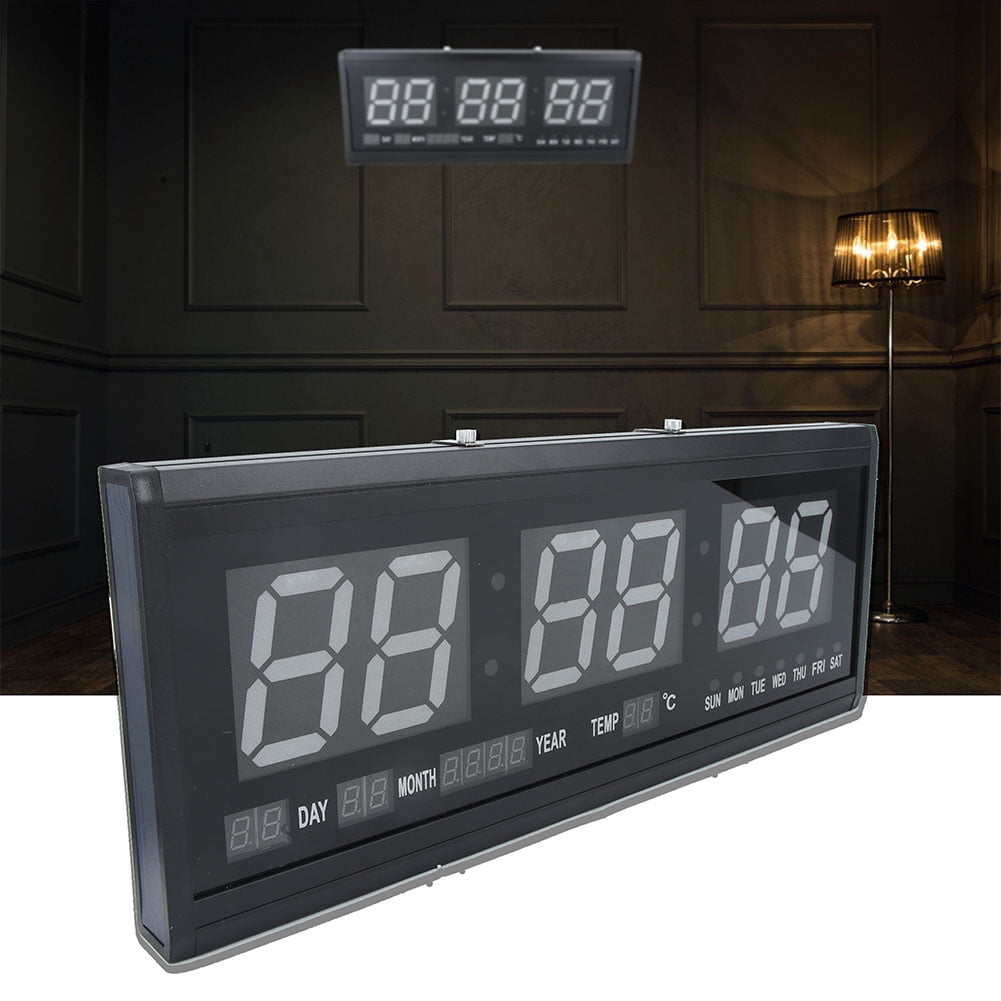 Led Wall Clock Green Digital Large Big Jumbo LED Wall Timer Clock With ...