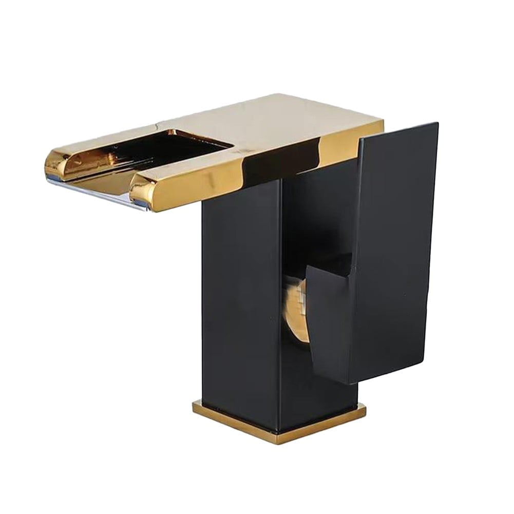 Led Waterfall Faucet Washbasin Tap Sink Basin Deck Mounted Cold And Hot ...