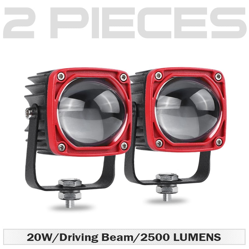 Led Work Light 2 Inch 8D Lens White Yellow Driving Lamp For Offroad SUV ...