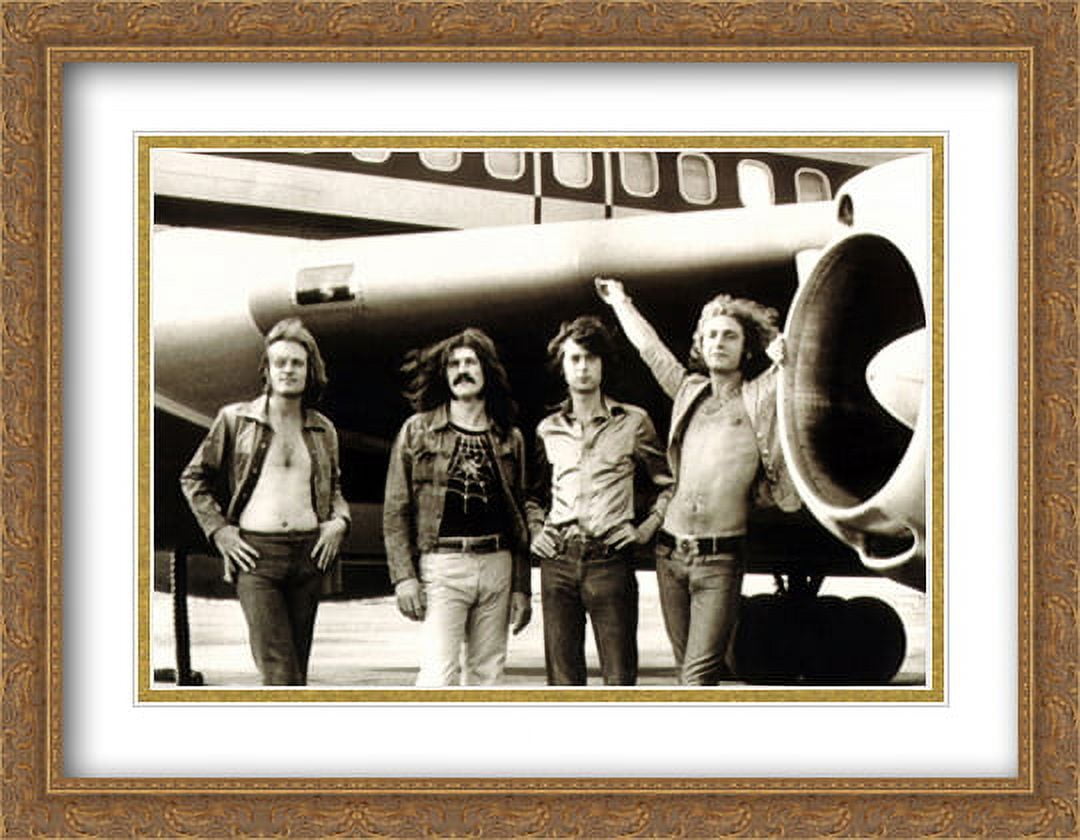 Led Zeppelin Airplane 2x Matted 38x27 Large Gold Ornate Framed Art ...