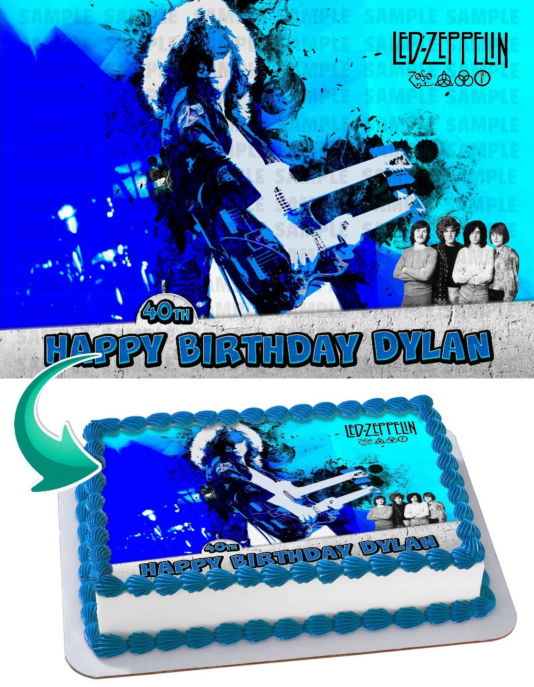 Led Zeppelin Band Edible Cake Image Topper Personalized Picture 1/4 ...