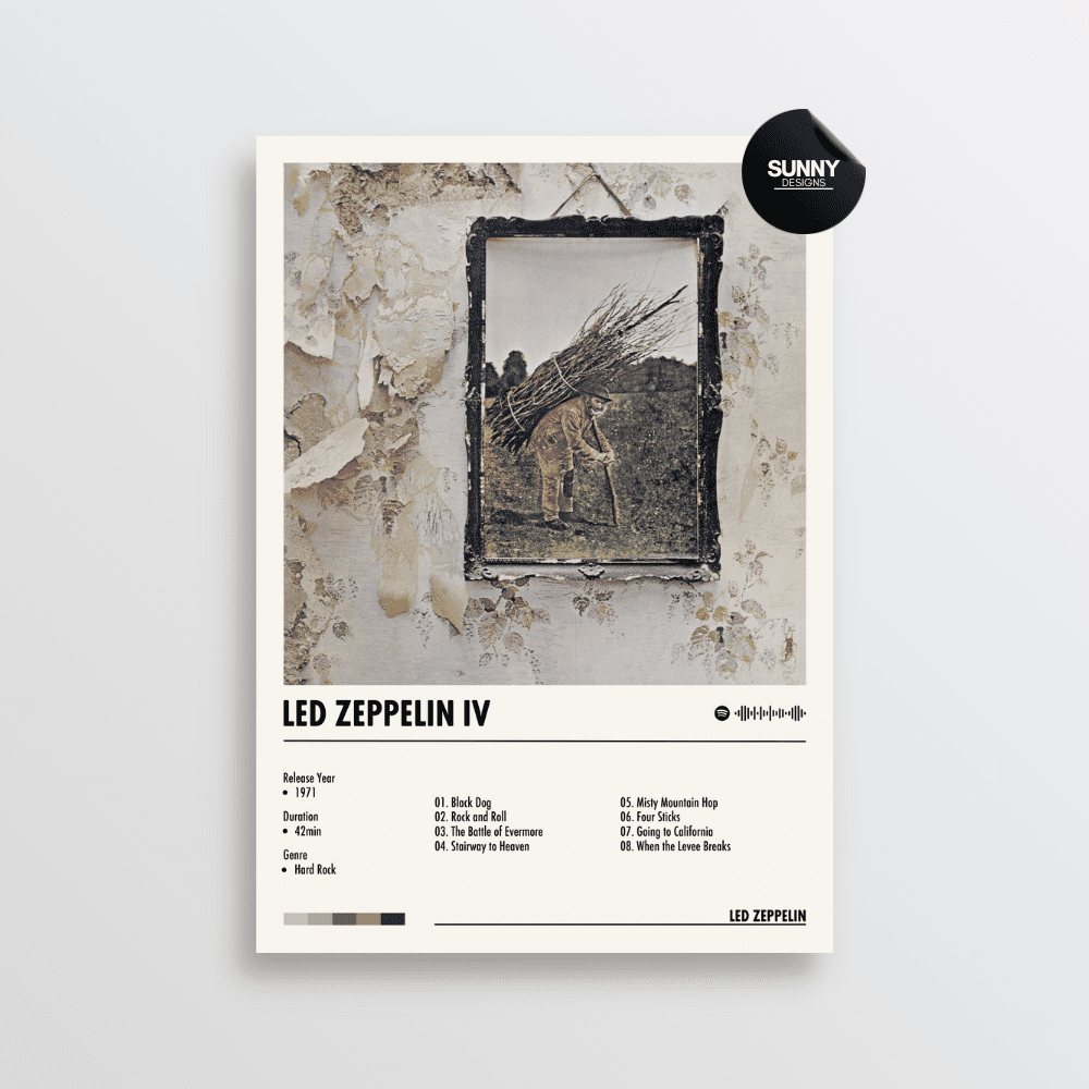Led Zeppelin - Led Zeppelin IV, Album Cover Poster, Music Poster, Album ...