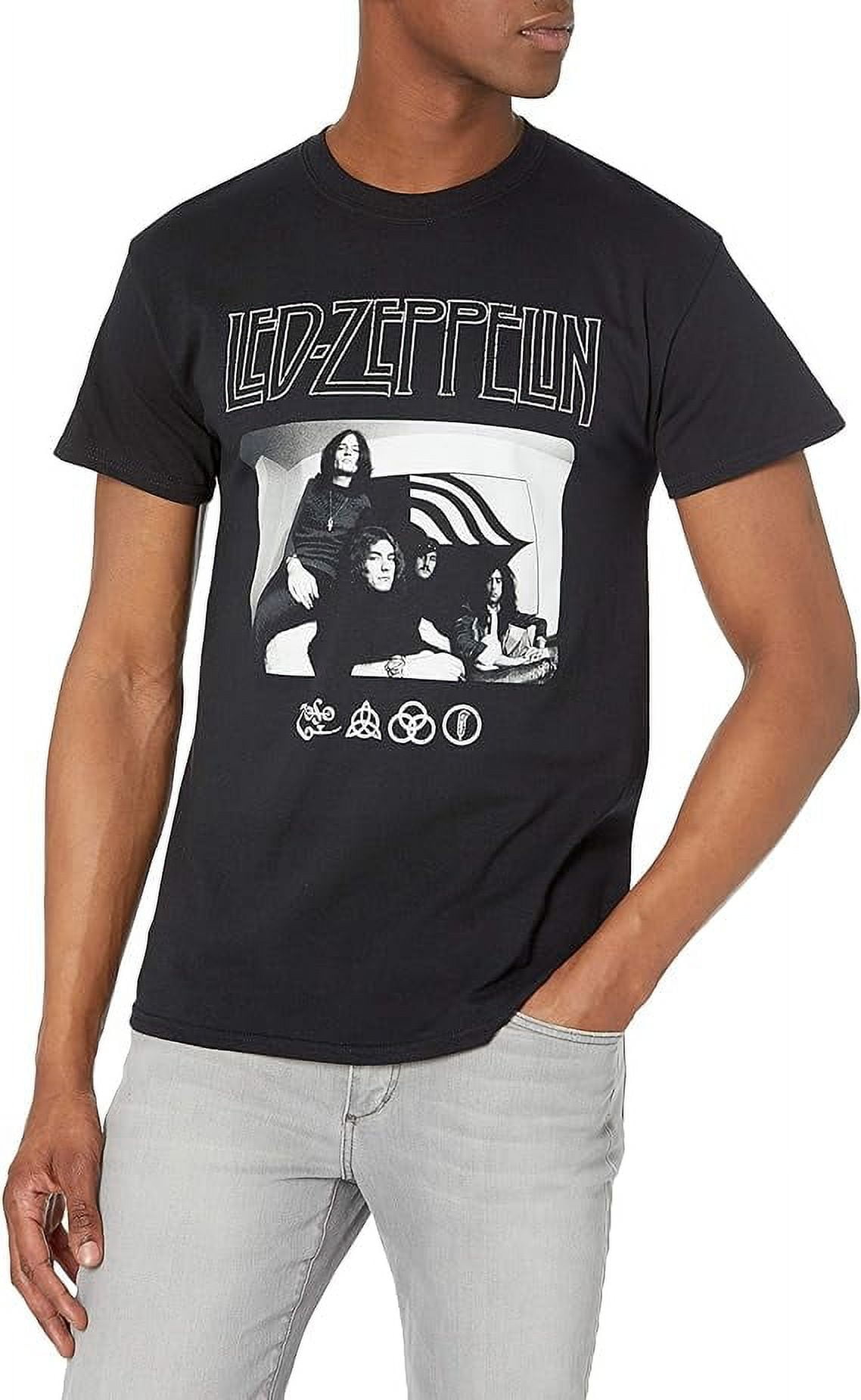 Led Zeppelin Men's Icon Logo Photo T-Shirt X-Large | Officially ...