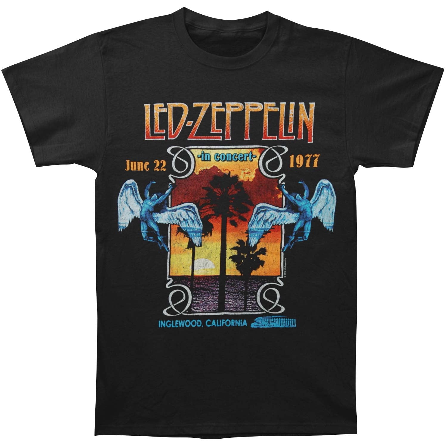 Led Zeppelin Officially Licensed Men's Inglewood Black T-Shirt, 100% ...