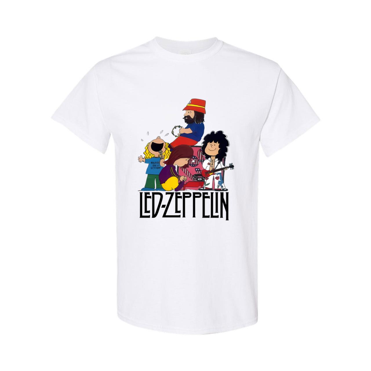 Led Zeppelin Rock Band Funny Cartoon Cotton T-Shirt For Men Women size ...