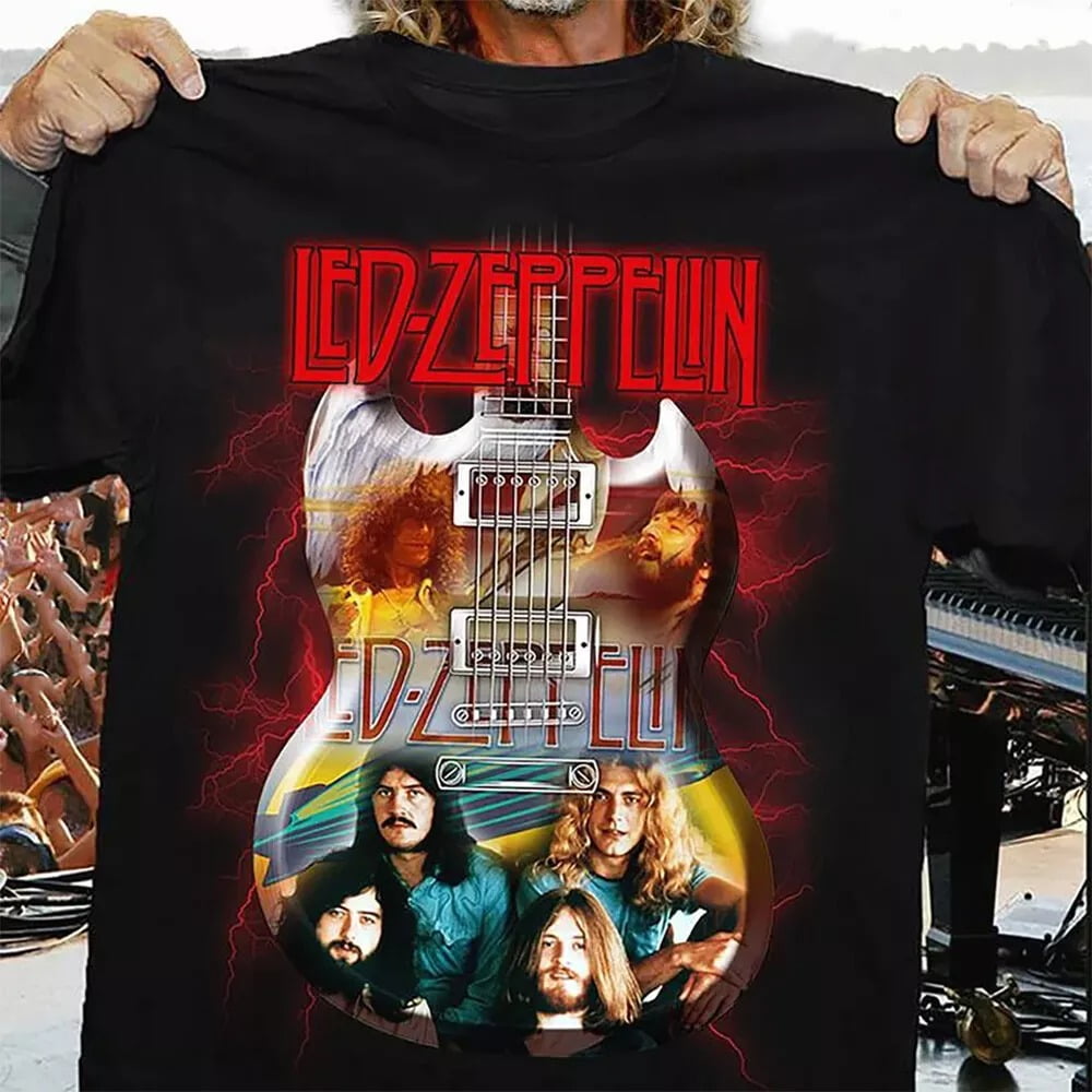 Led Zeppelin Rock Band Guitar T Shirts For Men Women size S-5XL ...