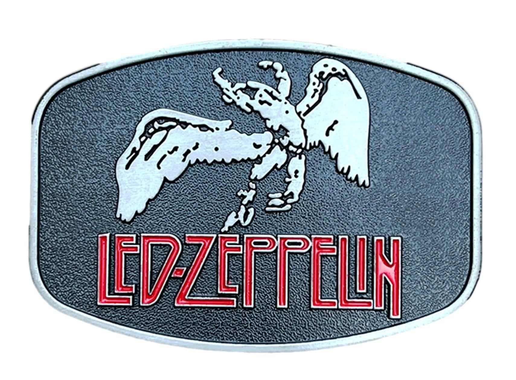 Led Zeppelin Rock Band Oval Metal/Red Enamel Belt Buckle - Walmart.com