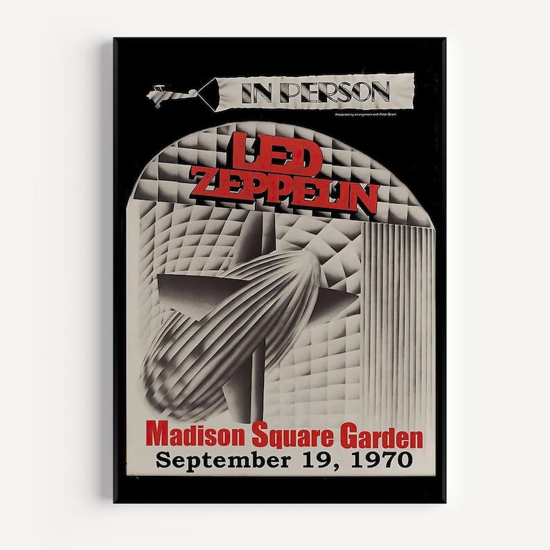 Led Zeppelin, Vintage Concert Poster, Home Decor Art For Living Room ...