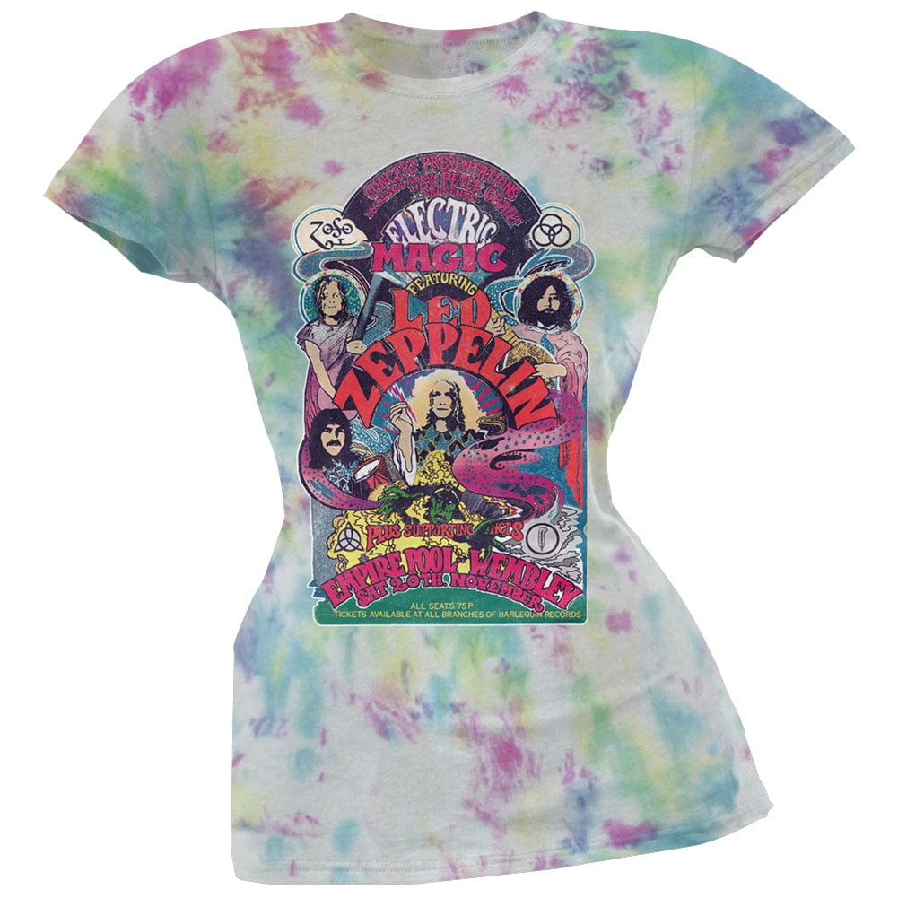 Led Zeppelin Women's Juniors Electric Magic Tie Dye Short Sleeve T ...