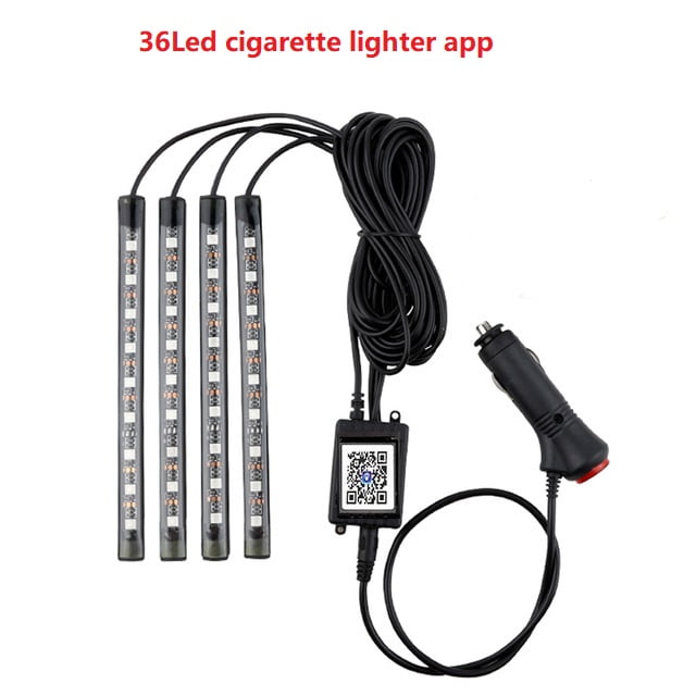 Led car foot ambient light with usb backlight music control app rgb ...