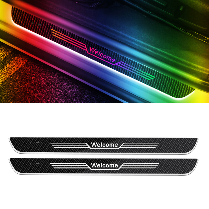 Led car threshold light customizable logo picture text rgb welcome ...