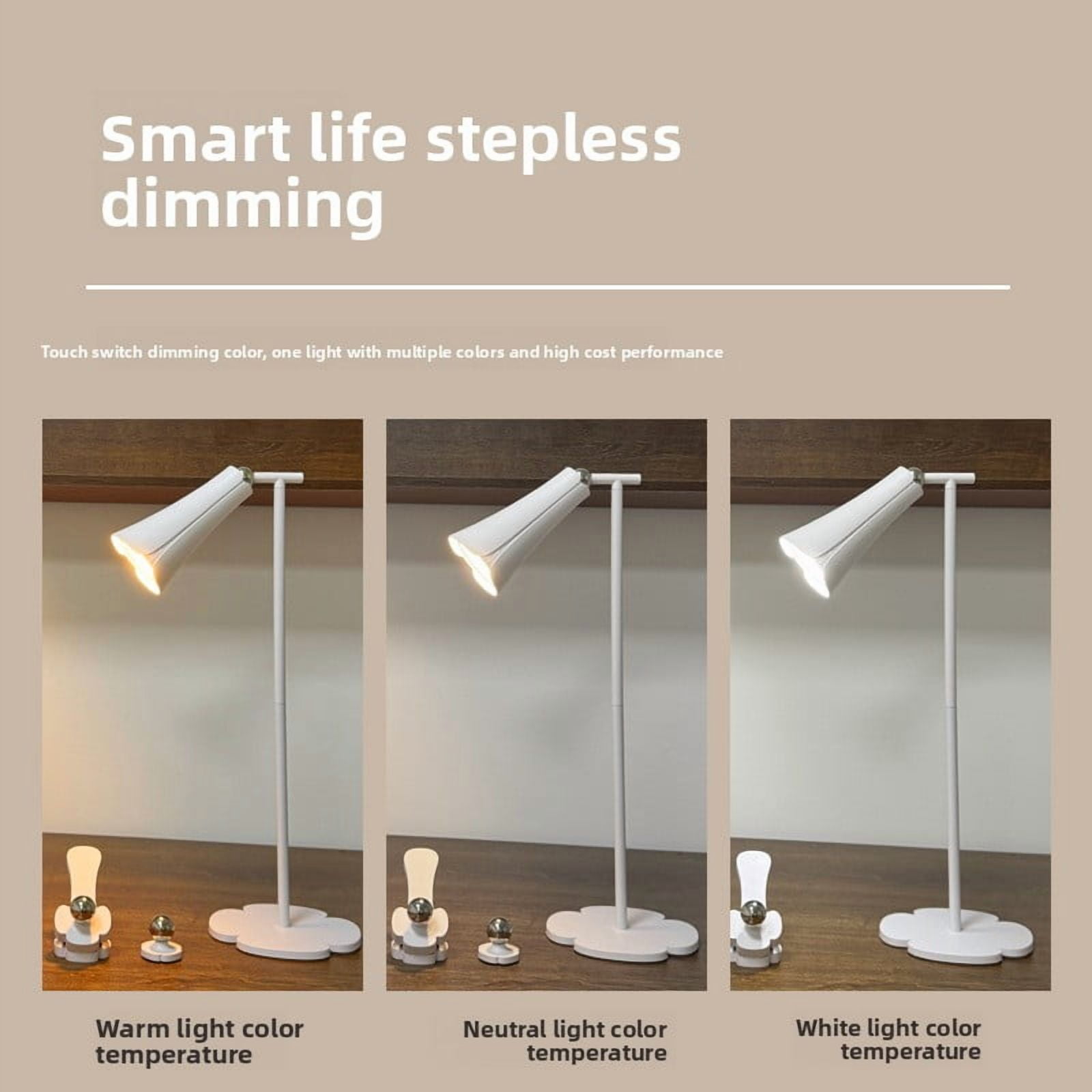 Led multi-function magnetic table lamp, three-color mode, touch switch ...