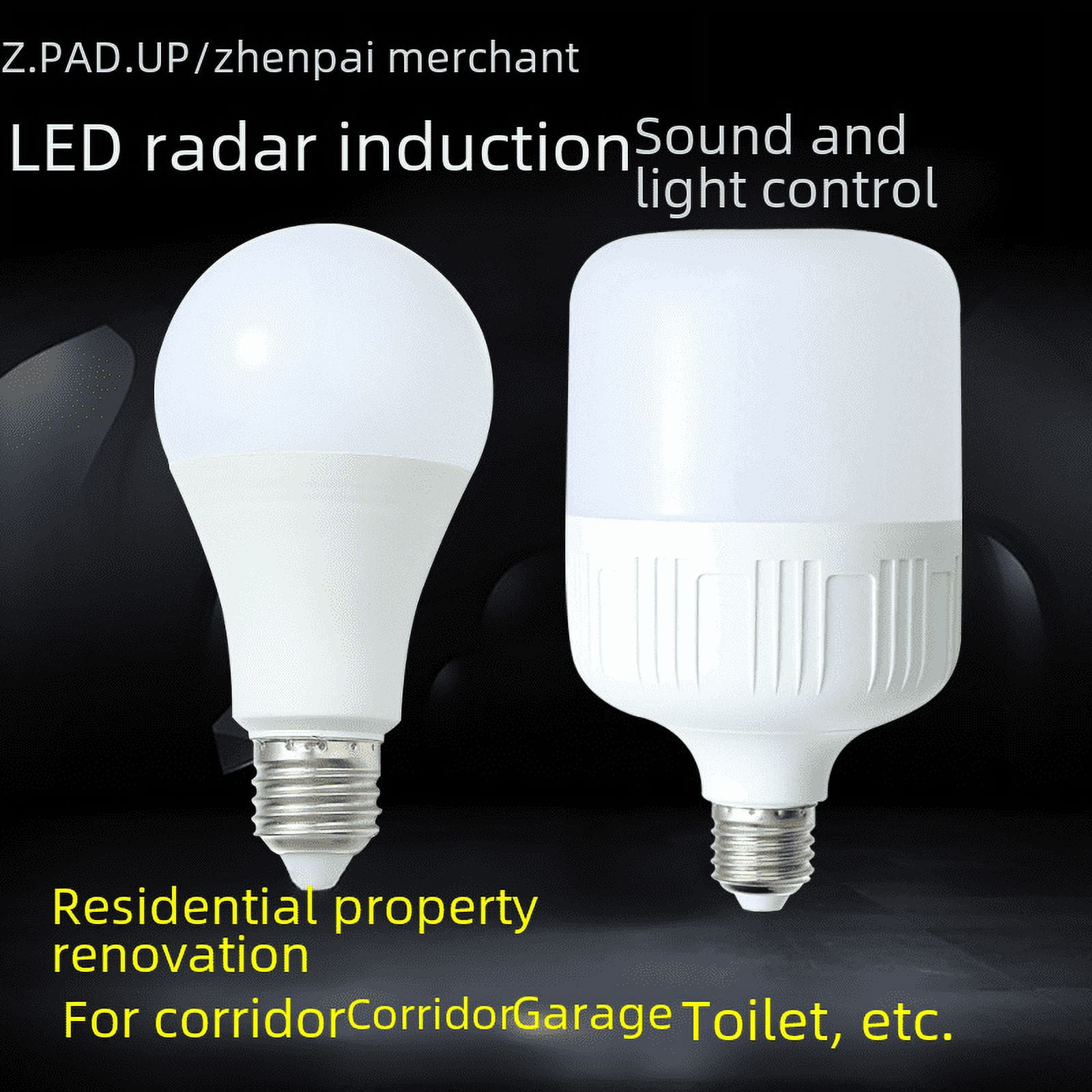 Led sound and light control bulb radar induction lamp corridor ...