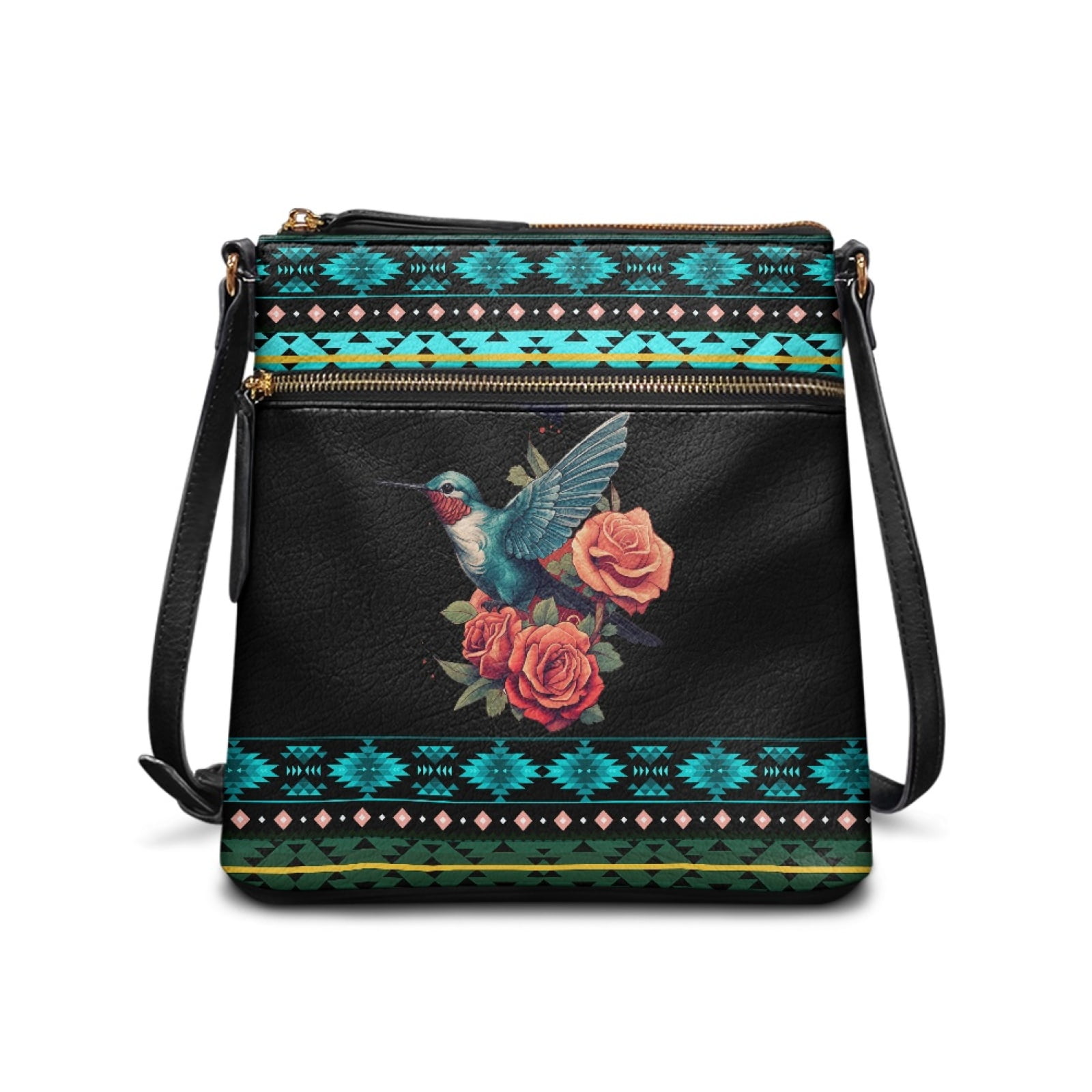 LedBack Aztec Hummingbird Print Women Crossbody Purse Leather Hobo Bag ...