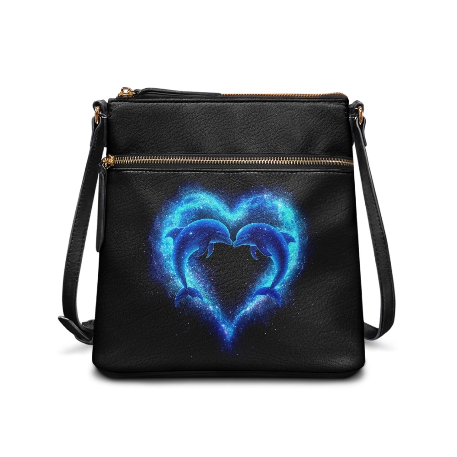 LedBack Dolphin Print Leather Shoulder Bag Crossbody Purse Small ...