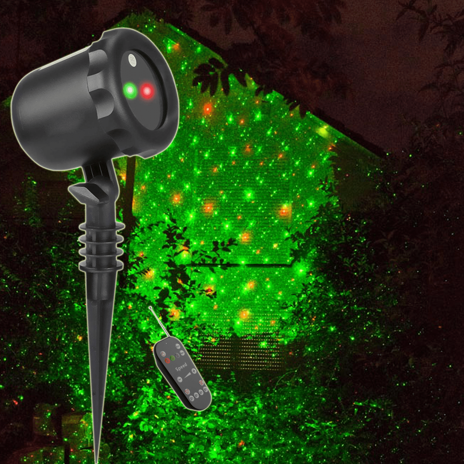 LedMAll Moving Firefly Red and Green Remote Control Laser Christmas ...