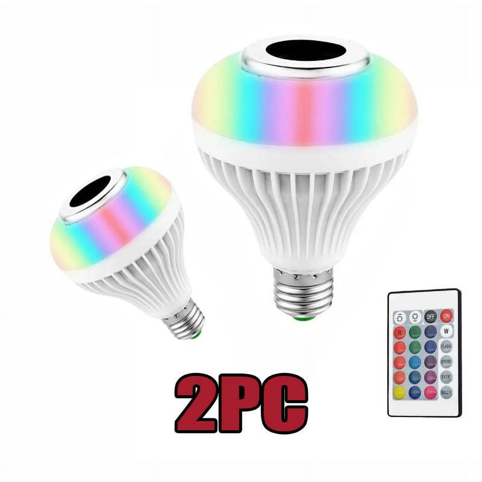 Ledander 2pc Intelligent RGB LED Bulb, 10W Music Lamp, Bluetooth ...