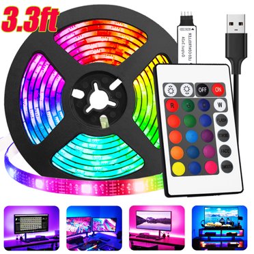 LED Light Strip, 16.4ft 5m RGB Color Changing 3528 300 LEDs with 44 ...