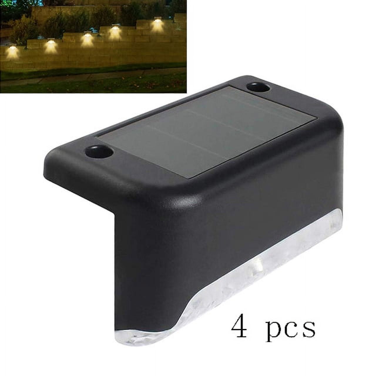 Ledander 4 Pack Warm White Solar Lamp Stair Outdoor Lights Waterproof ...
