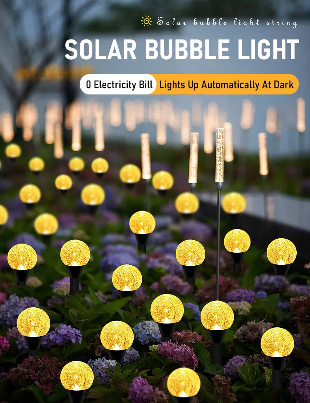 Ledander Bright Solar Street Lights, Warm White LED Solar Outdoor ...