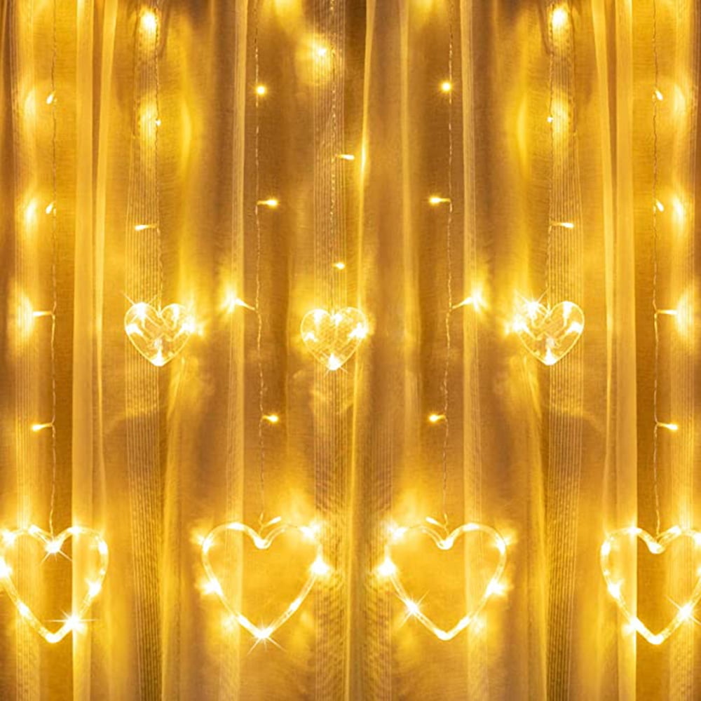 Ledander Curtain Light String Light , 138 LED Soft Bright Heart Shape ...