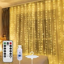 9.8x9.8ft Window Curtain String Lights, EEEkit 300 LED Plug-in Fairy ...