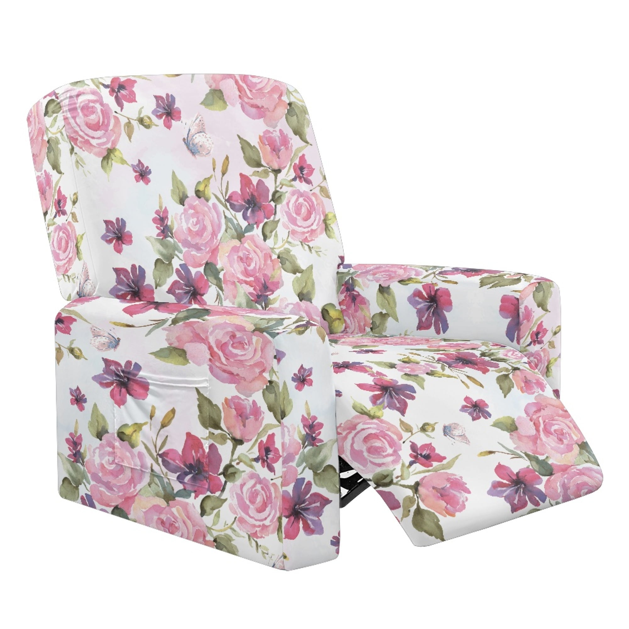 Ledback Rose Print Slipcovers for Recliners Stretch Lazy Boy Chair ...