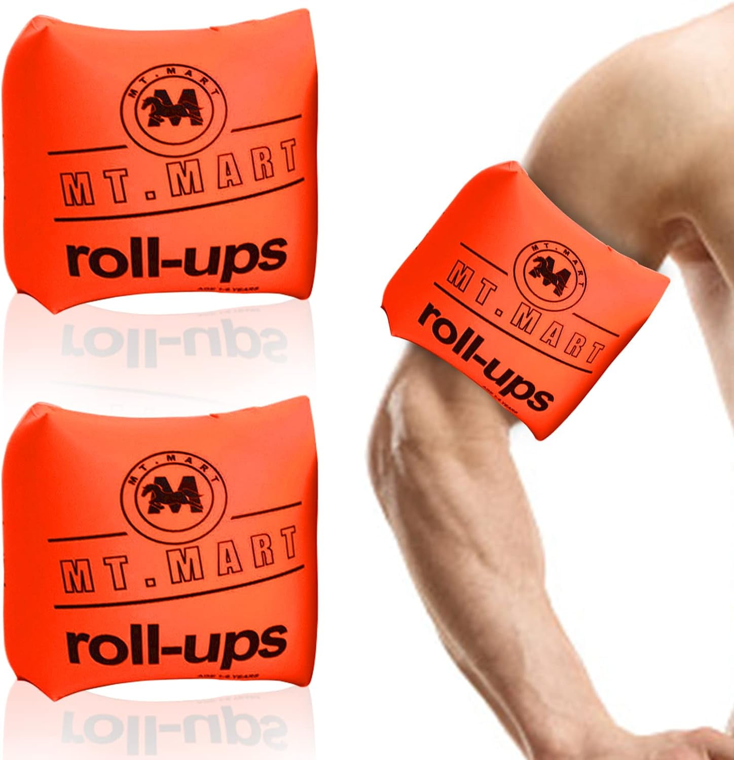 Ledeak Inflatable Swim Armbands, 1 Pairs Float Roll-up Sleeves Swimming ...