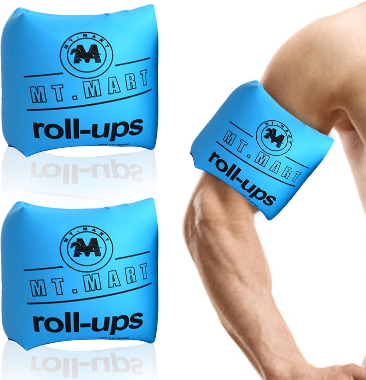 Ledeak Inflatable Swim Armbands, 1 Pairs Float Roll-up Sleeves Swimming ...