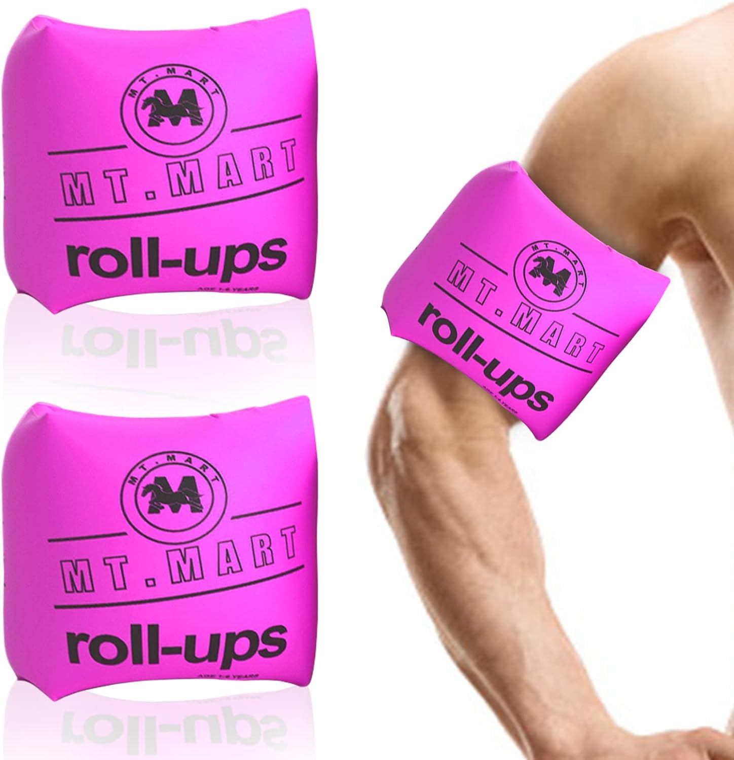 Ledeak Inflatable Swim Armbands, 1 Pairs Float Roll-up Sleeves Swimming ...