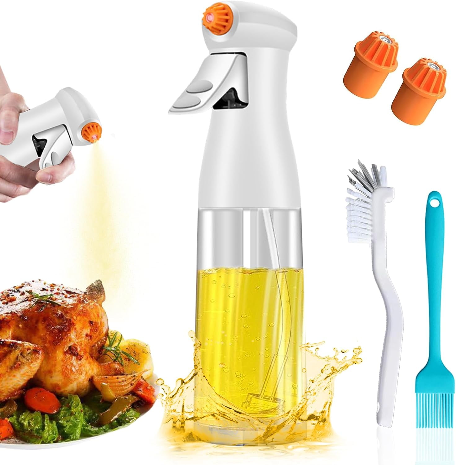 Ledeak Oil Spray Bottle Oil Dispenser, 200ml Glass Olive Oil Dispenser ...