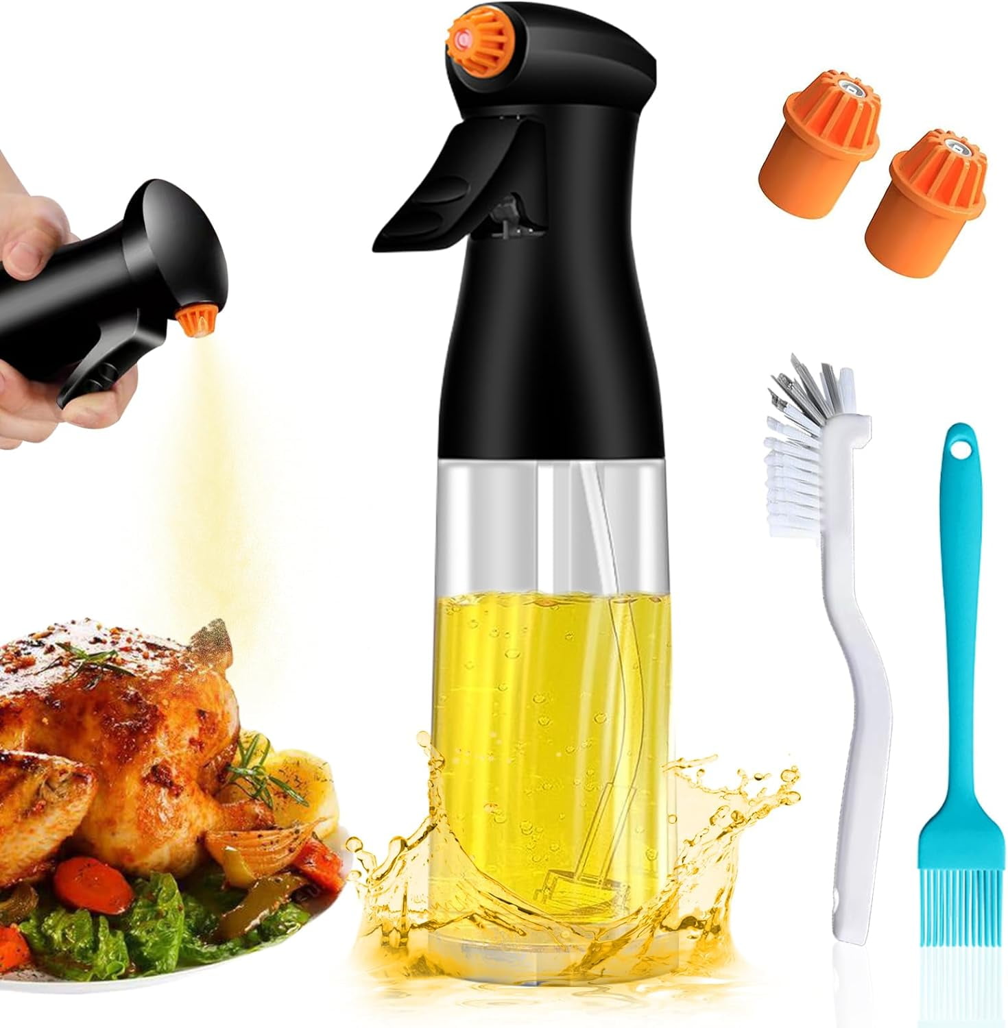 Ledeak Oil Spray Bottle Oil Dispenser, 200ml Glass Olive Oil Dispenser ...