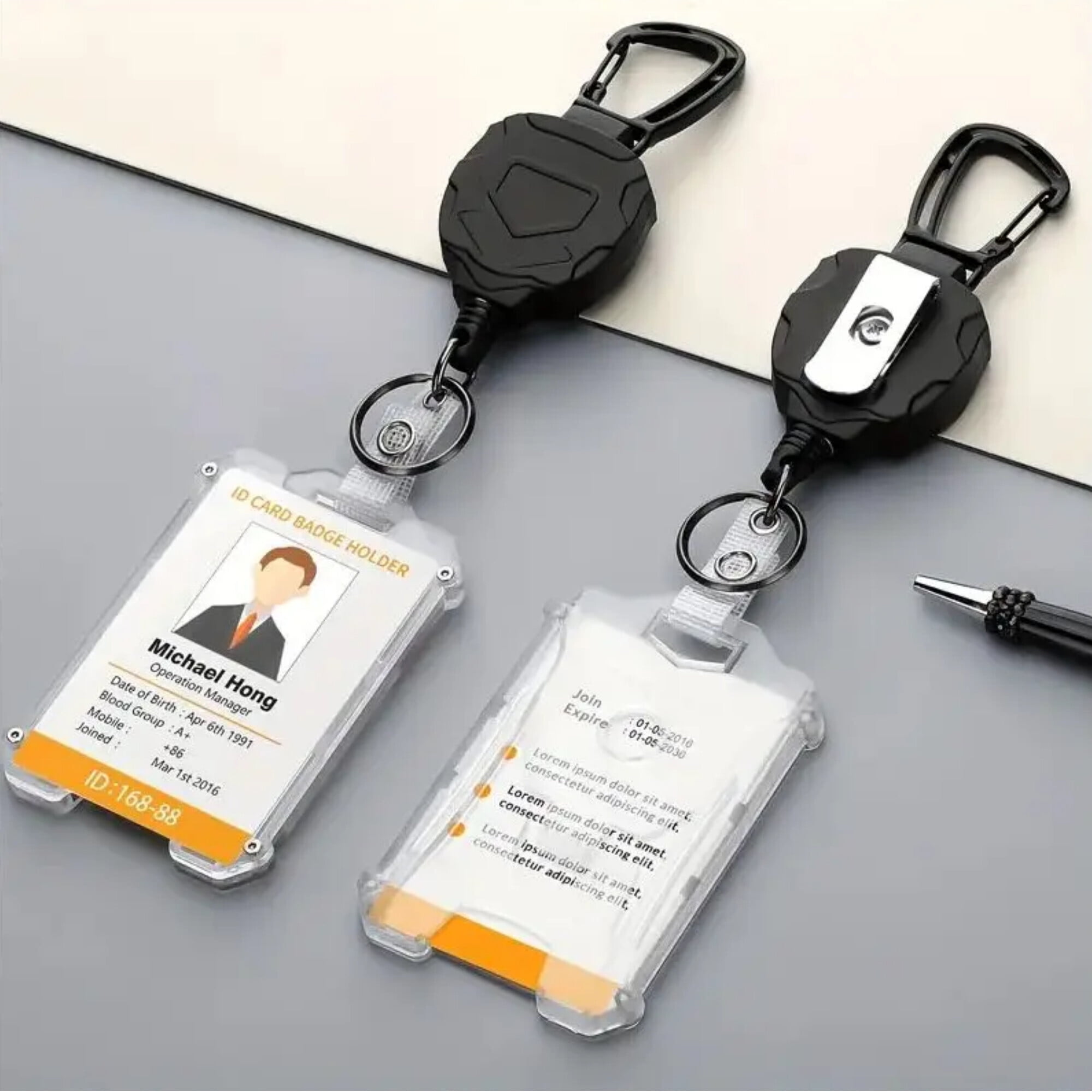 Ledeak Retractable Badge Holder - Heavy Duty Retractable Lanyard ID ...
