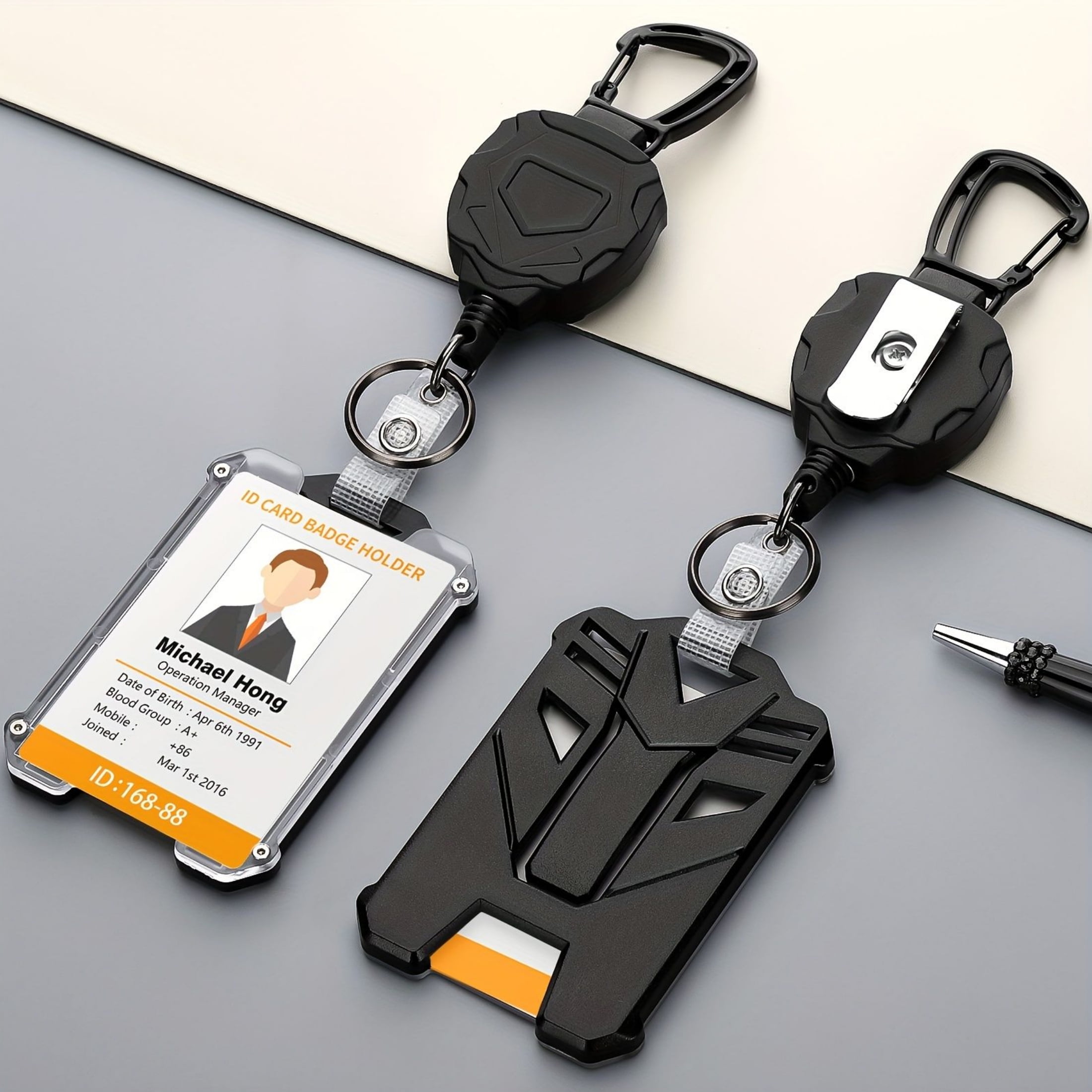Ledeak Retractable Badge Holder - Heavy Duty Retractable Lanyard ID ...