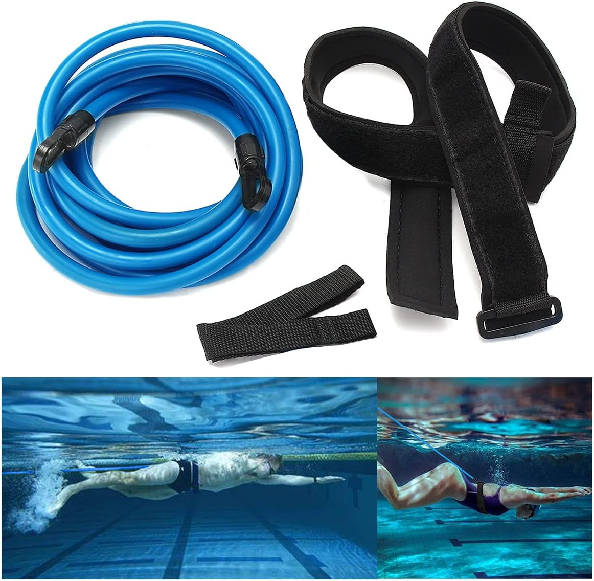 Ledeak Swimming Resistance Belt, Swim Training Belt Stationary Swim ...
