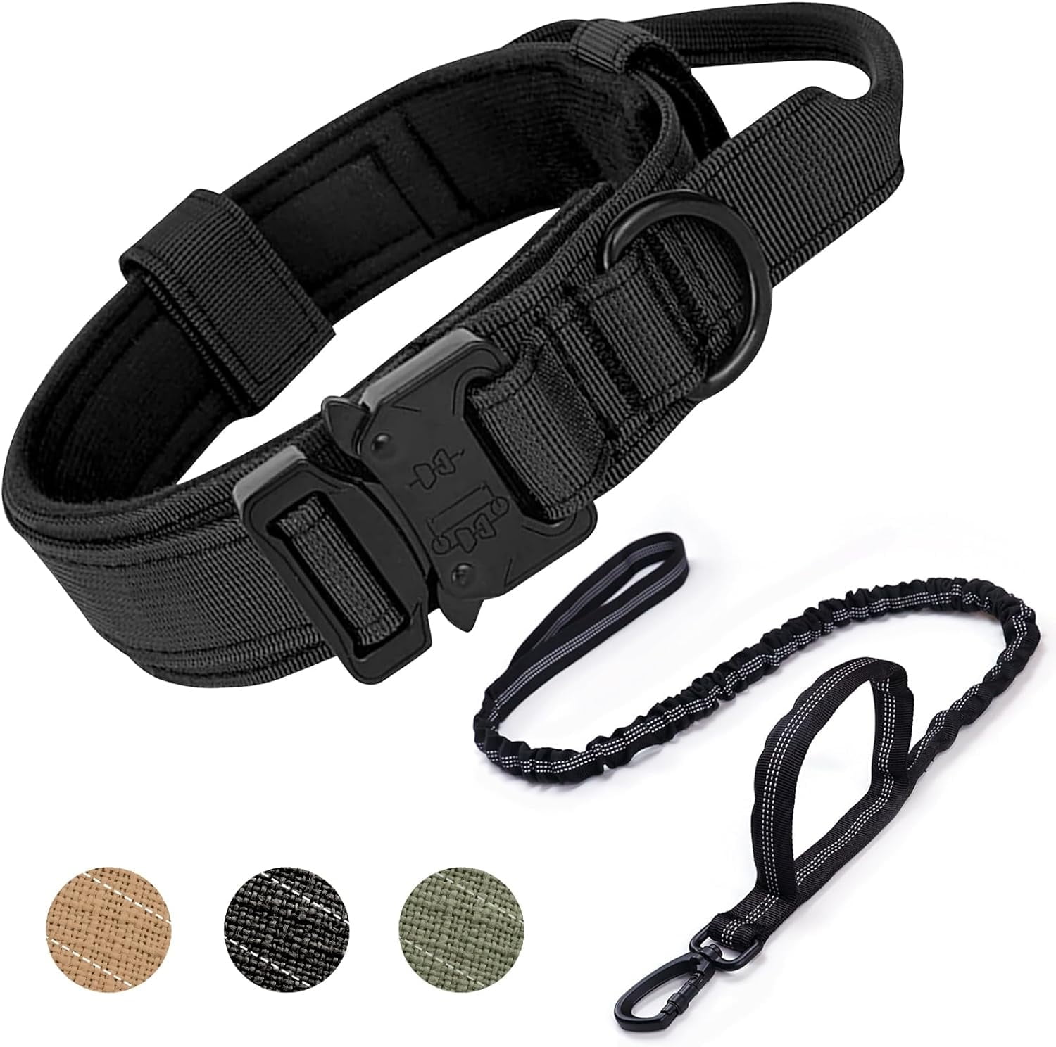 Ledeak Tactical Dog Collar, Padded Breathable Soft Nylon Pet Collar ...