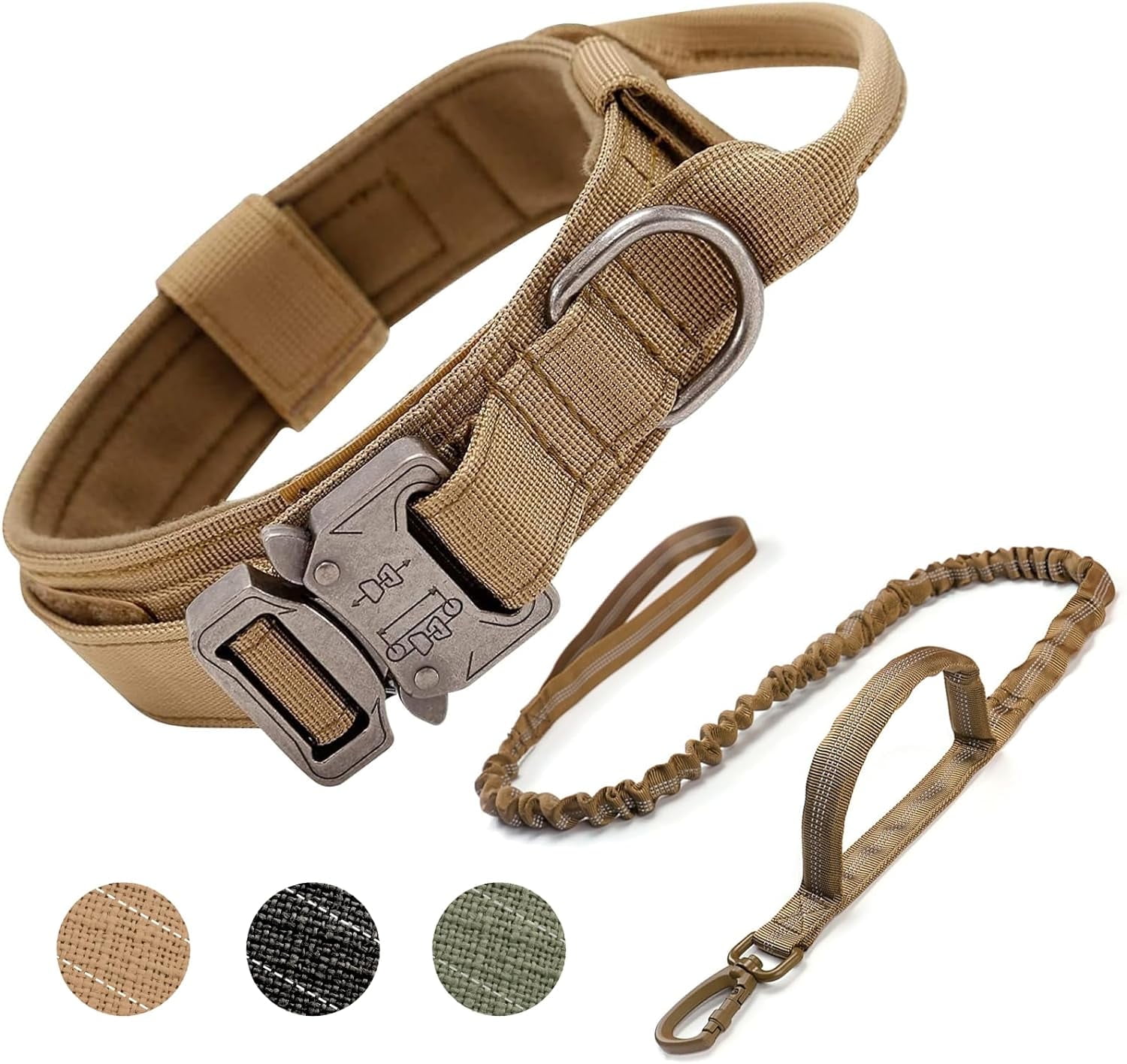 Ledeak Tactical Dog Collar, Padded Breathable Soft Nylon Pet Collar ...