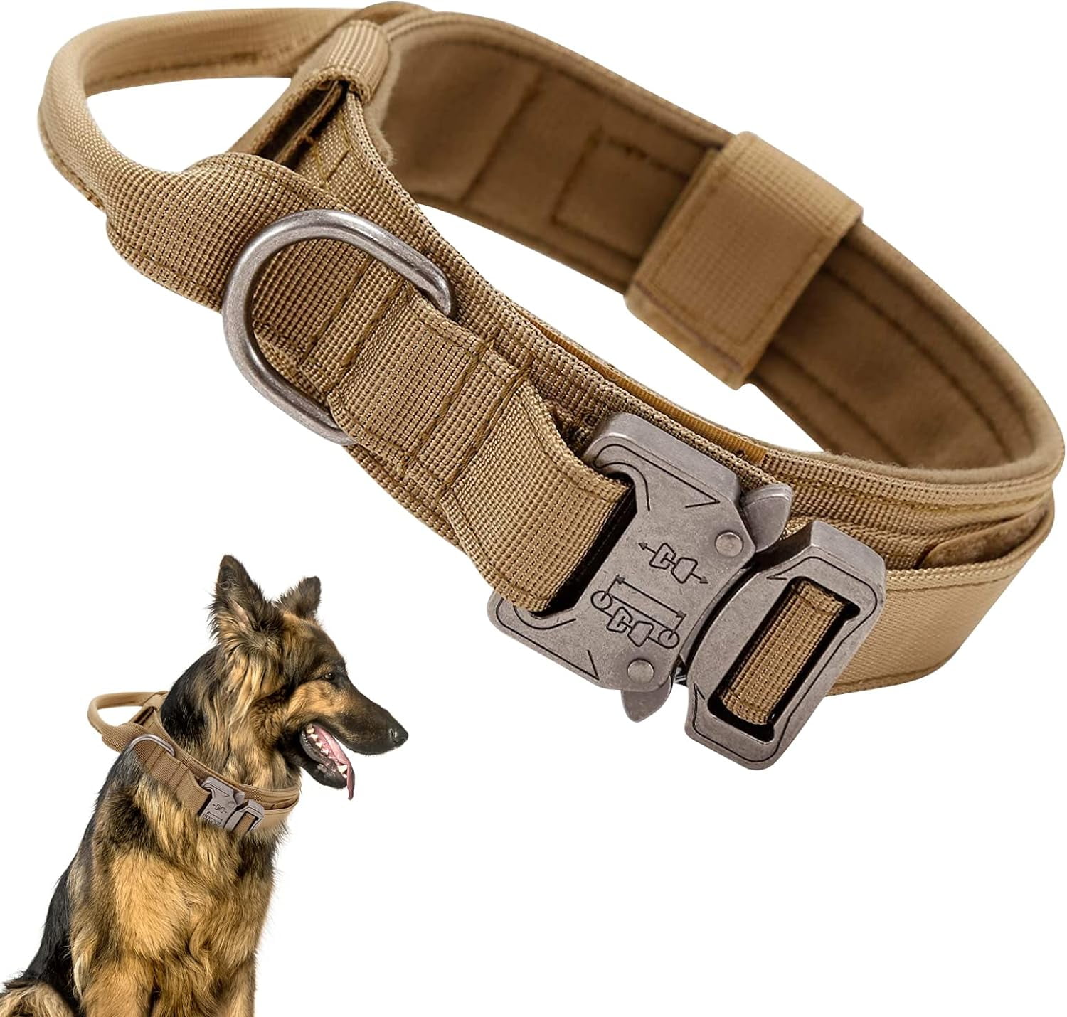 Ledeak Tactical Dog Collar, Padded Breathable Soft Nylon Pet Collar ...