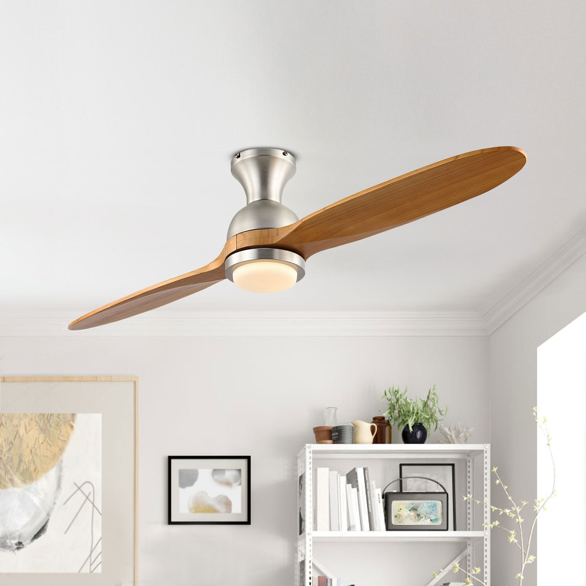 Ledel Get 52" Reversible 2-Blade LED Ceiling Fan with Remote Control ...