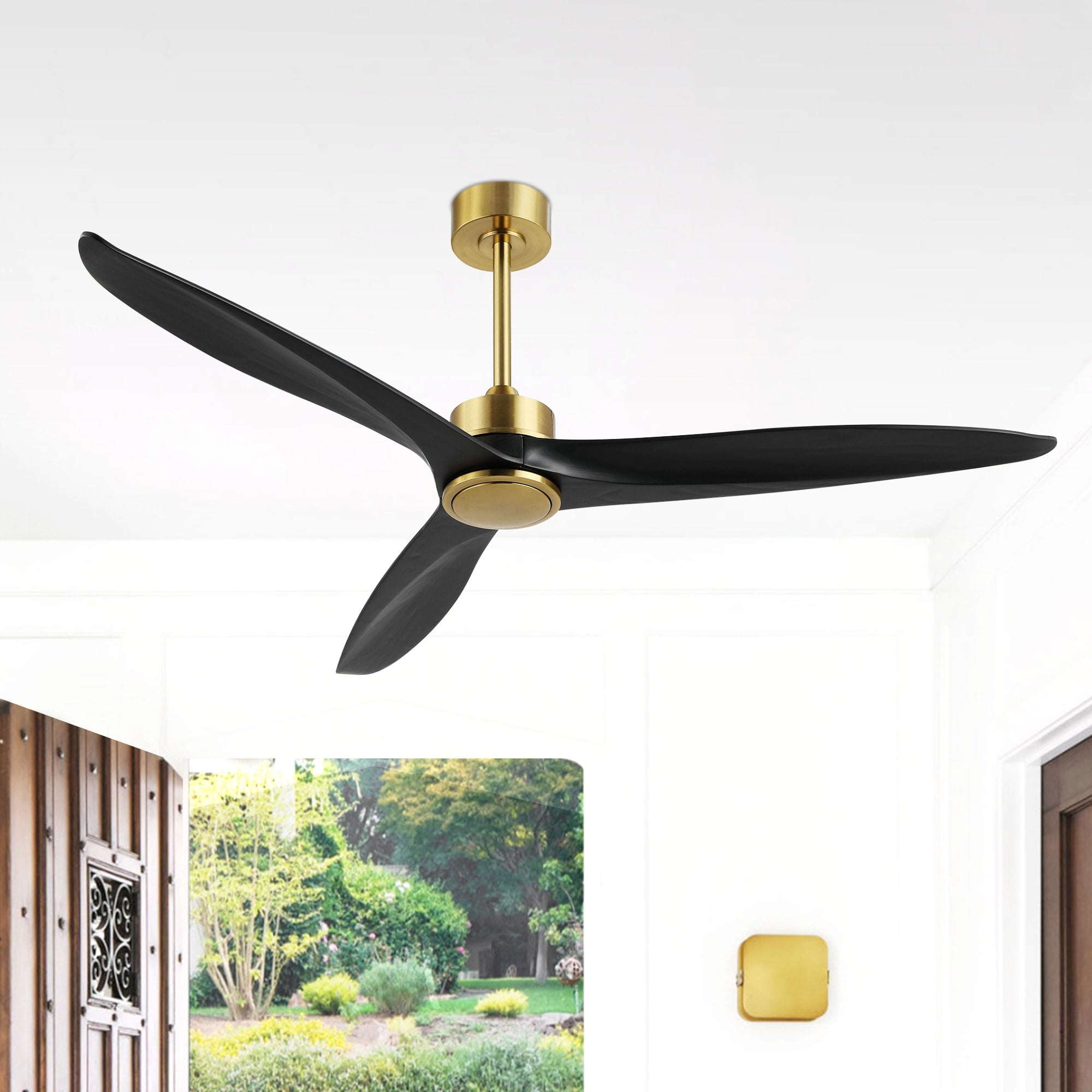 Ledel Get 60" Solid Wood 3-Blade DC Motor Ceiling Fan with Remote ...