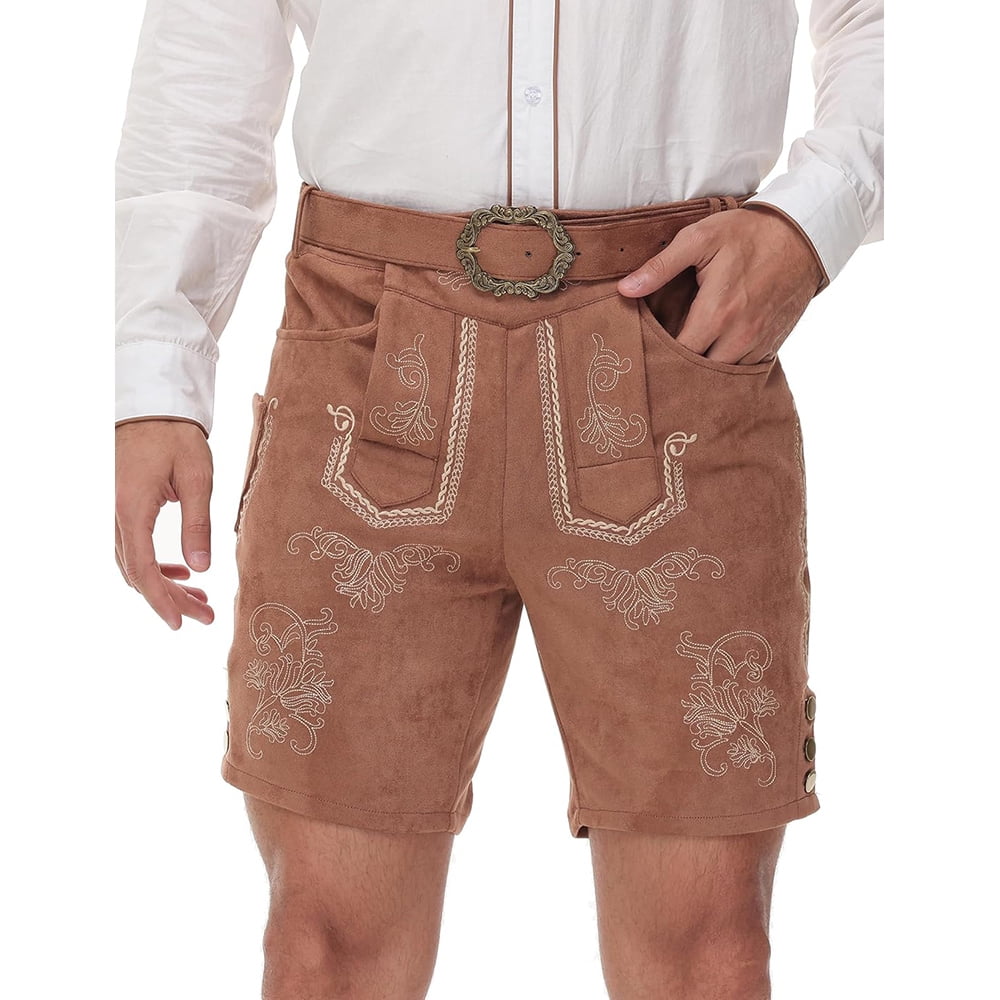 Lederhosen Men Leather Trousers Costume Shorts Carnival Themed Party ...